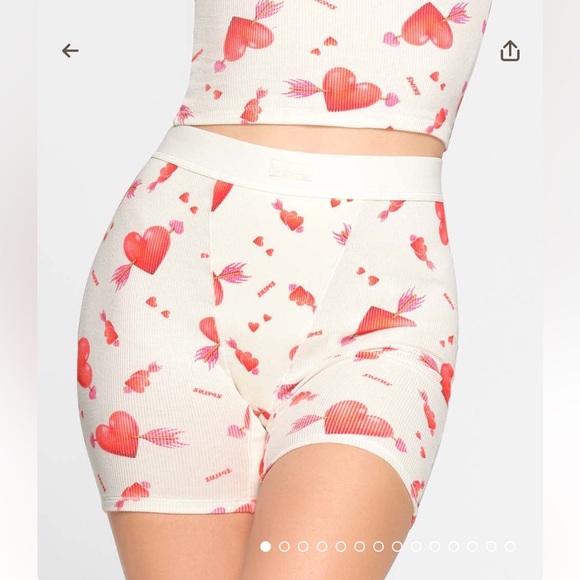 SKIMS | Shorts | Skims Nwot Cotton Ribbed Boxer Heart Arrow | Poshmark
